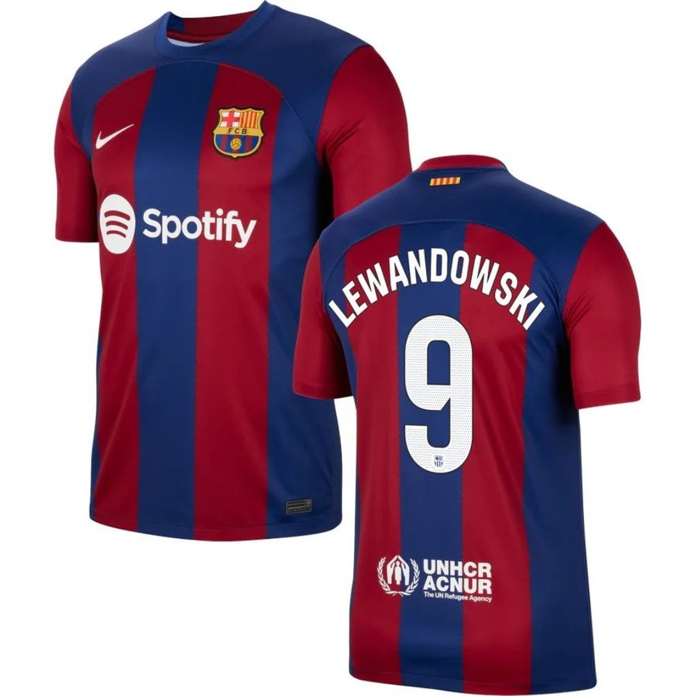 Barcelona Fc Robert Lewandowski 2023-24 Home Jersey - Gem